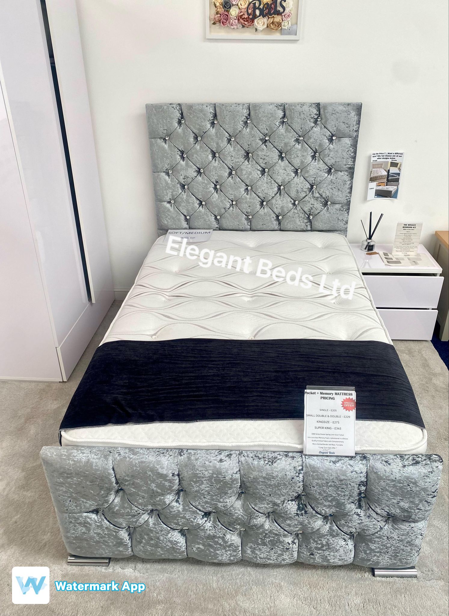 Monaco Bed with Memory Ortho Mattress (Sale Offer) - Elegant Dreams
